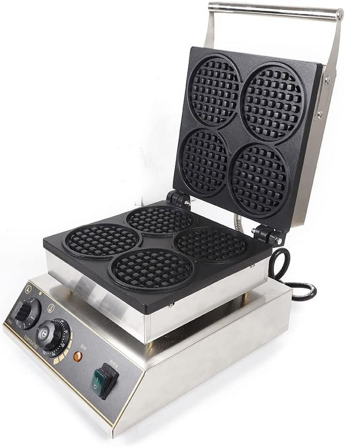 4pcs Round Dual heating pans Waffle Pancake Maker,Non-stick Pancake Baker Machin,110v Stainless ...