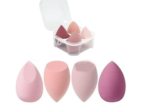 4pcs Round Makeup Ultra Soft Sponges Set Make up puff Reusable MultiUse Beauty Blender With egg ...