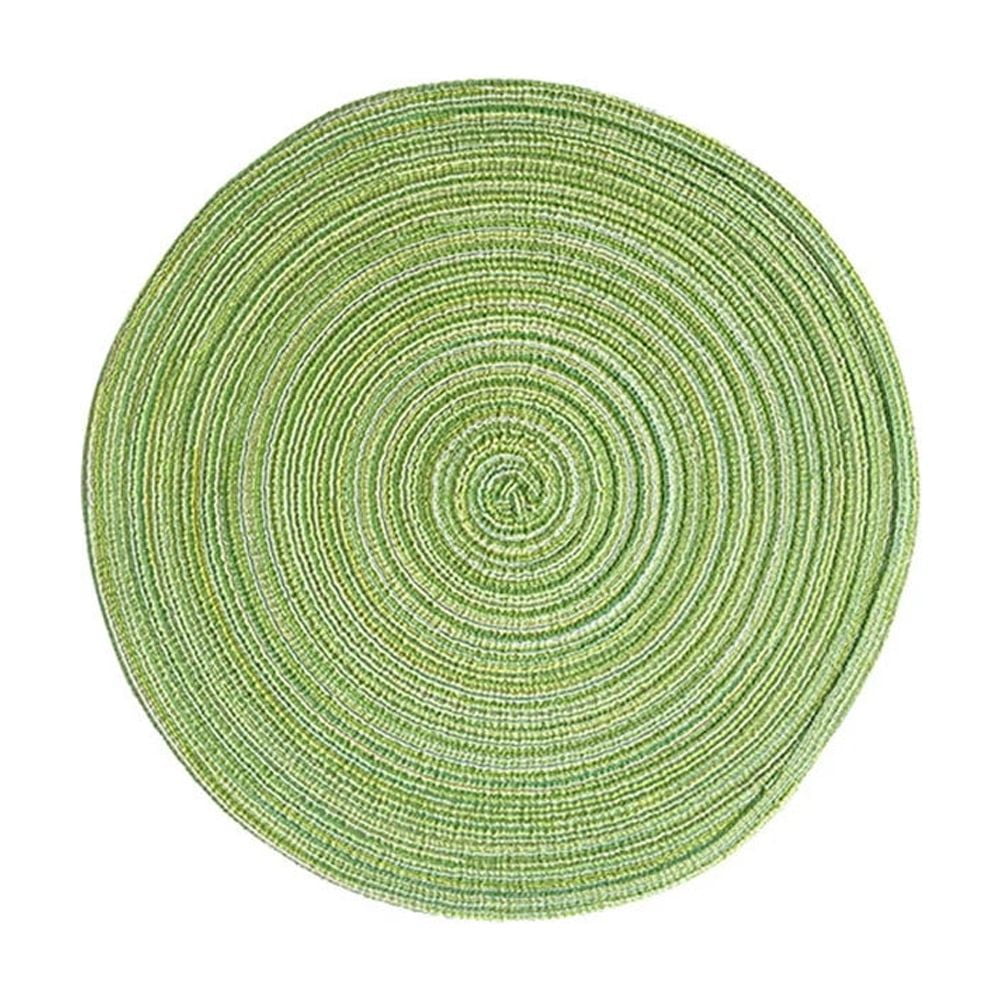 4pcs Round Table Mat Woven Ramie Placemats Anti Slip Dining Table Mats ...