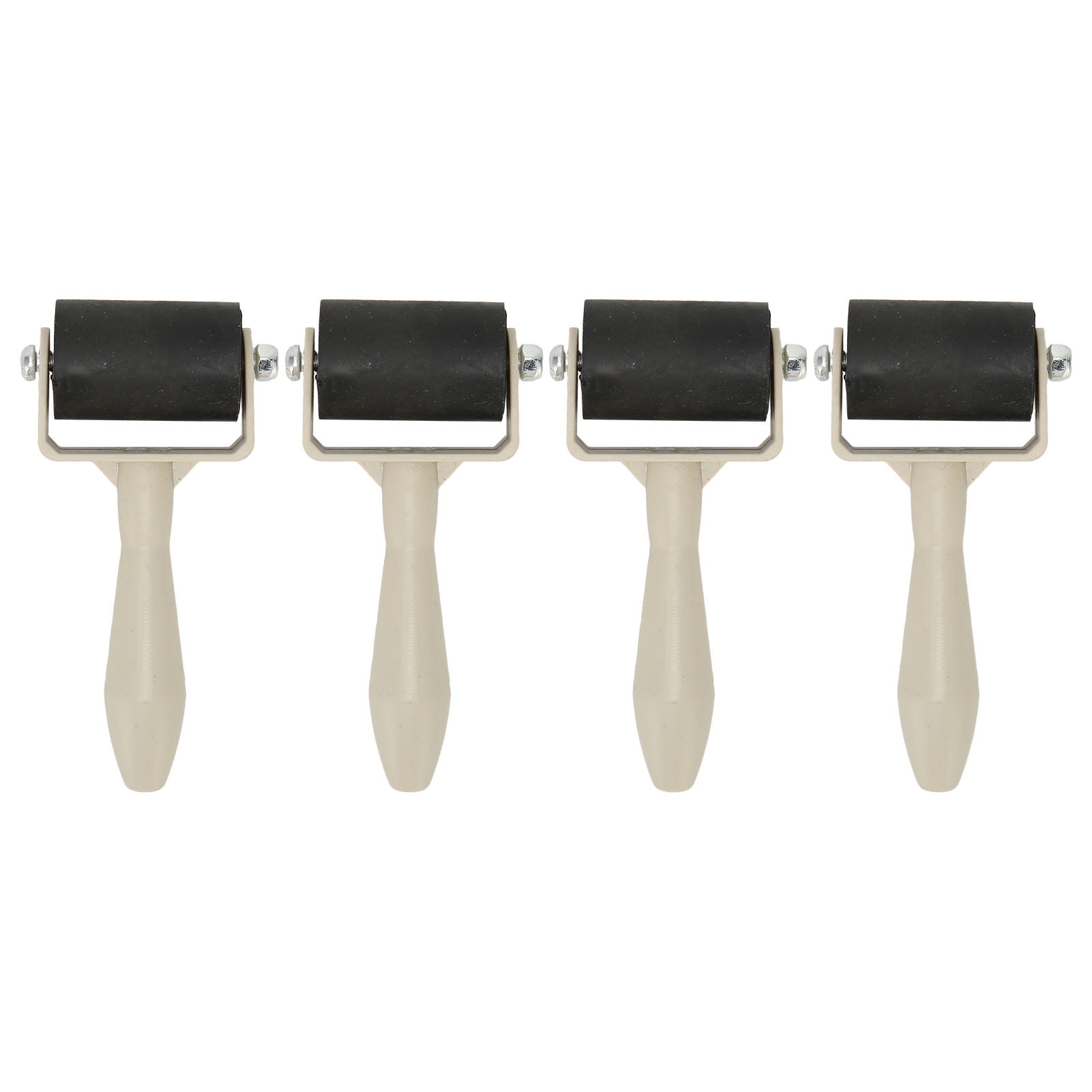 4pcs Rubber Brayer Roller Flexible Uniform Printing Craft Hand Roller ...