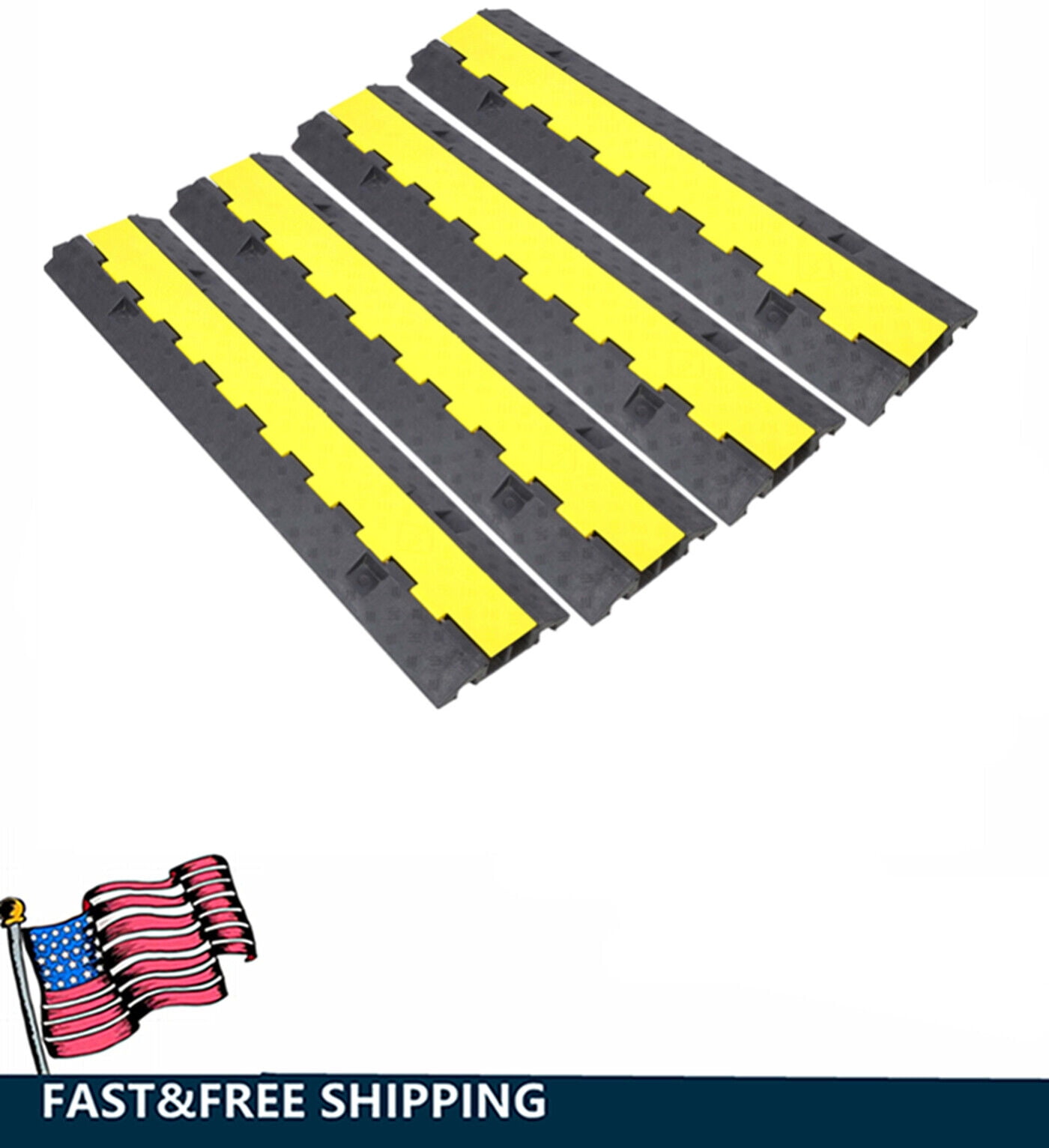 4pcs Rubber Cable Protector Ramps Traffic Speed Bumps 11000 Capacity 2 ...