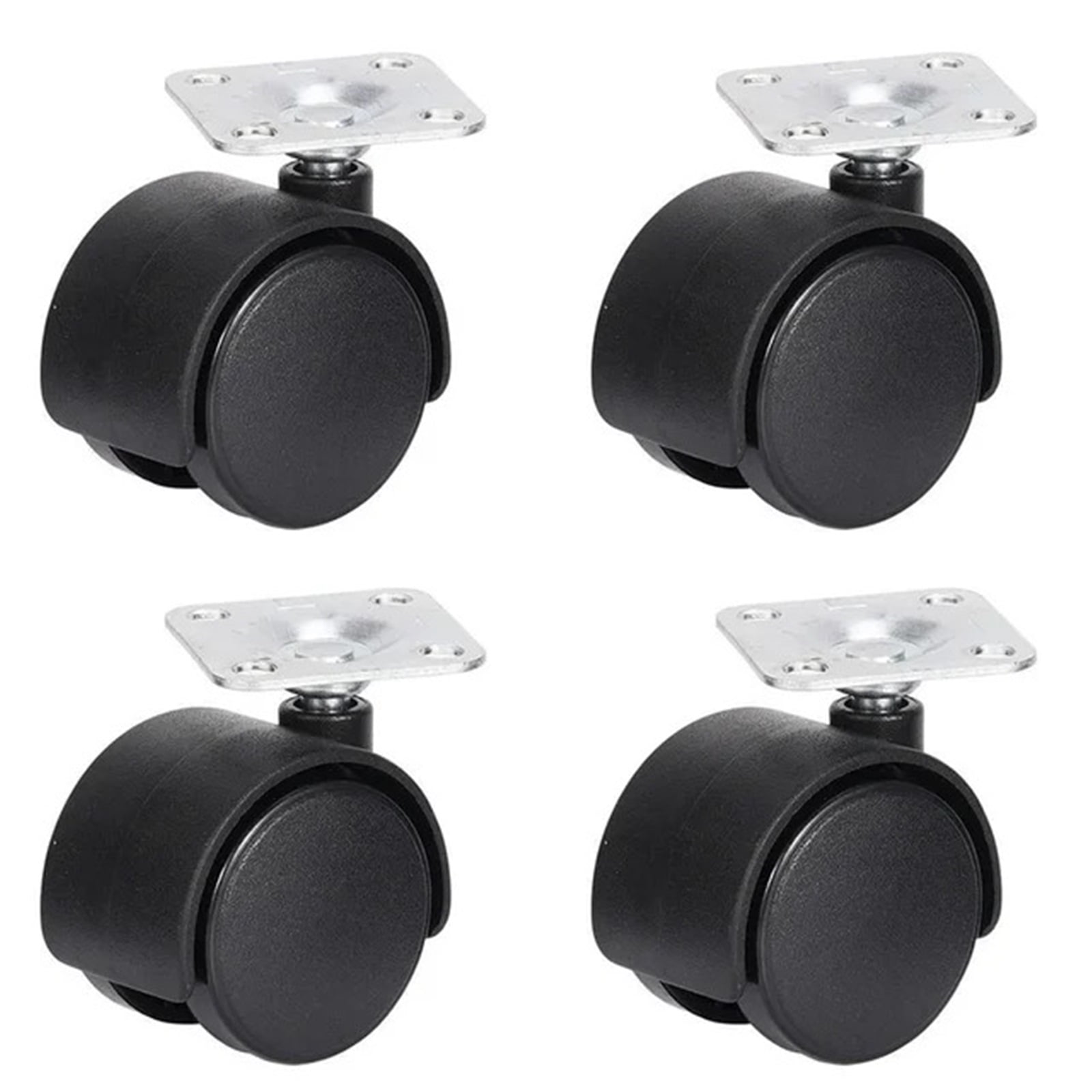 4pcs Rubber Wheels Stainless Steel Castor Swivel Caster Silent ...