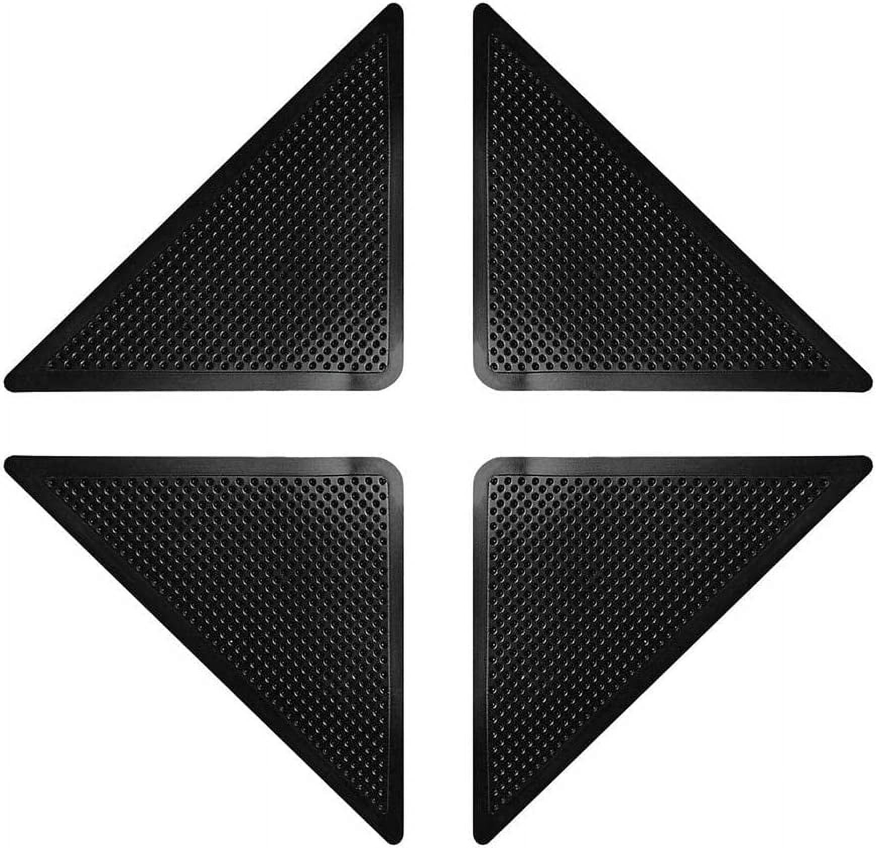 4pcs Rug Carpet Grippers Triangle Rubber Mat Sticker Reusable Non Slip ...