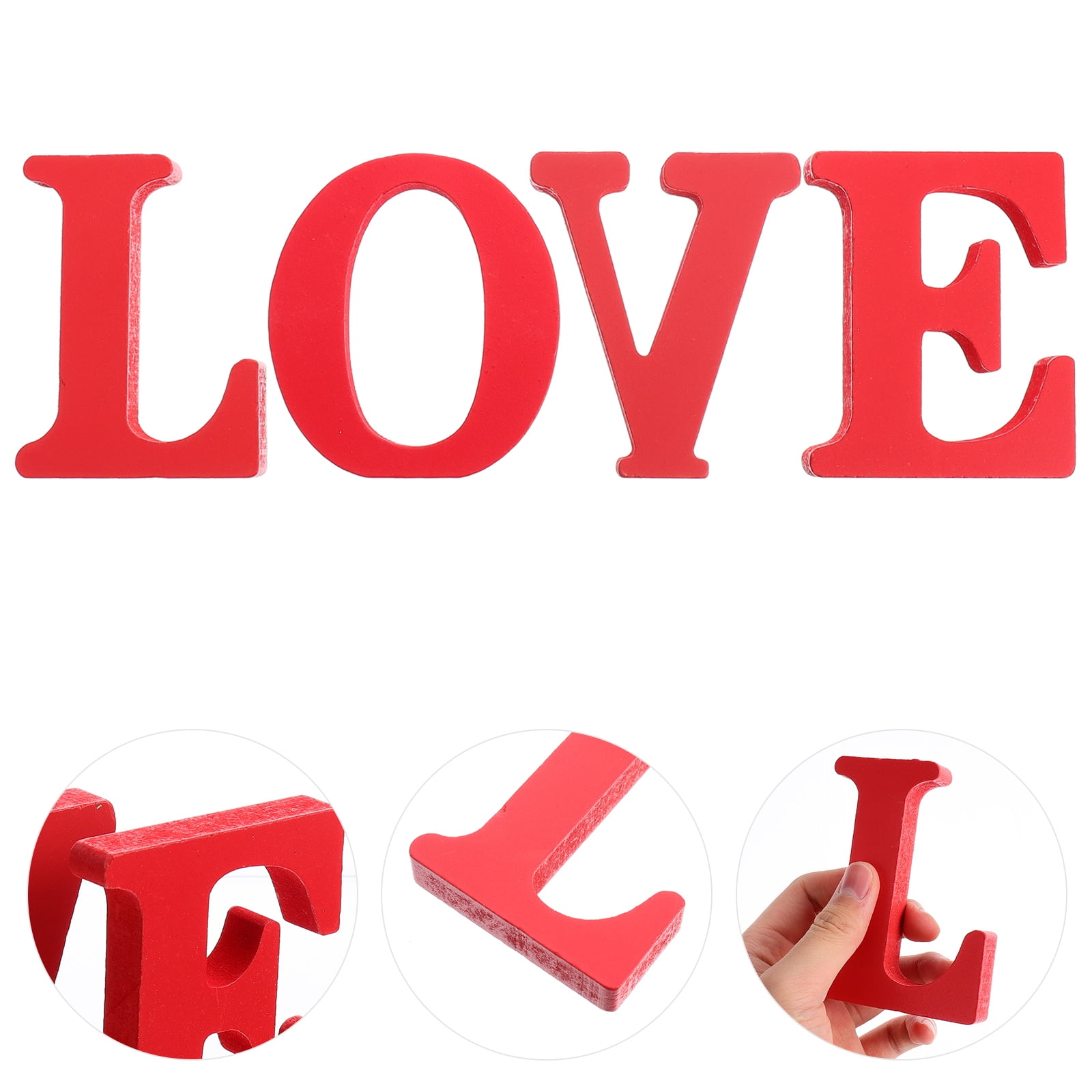 4pcs Rustic Wood Love Sign Letters Cutout Farmhouse Home Table ...