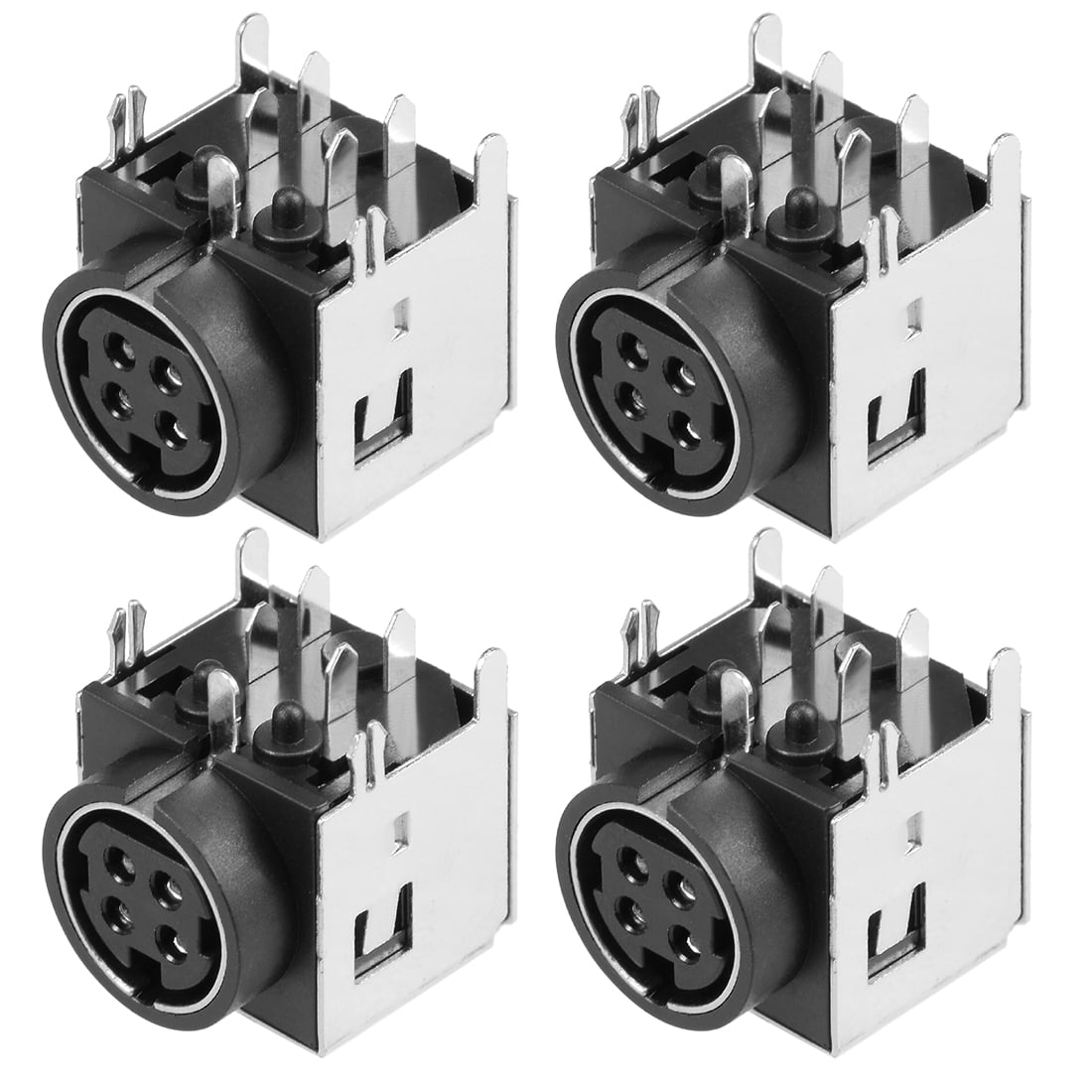 4pcs S-video PCB Mount 4 Pin Din Socket Audio Video Connector Black DIN ...