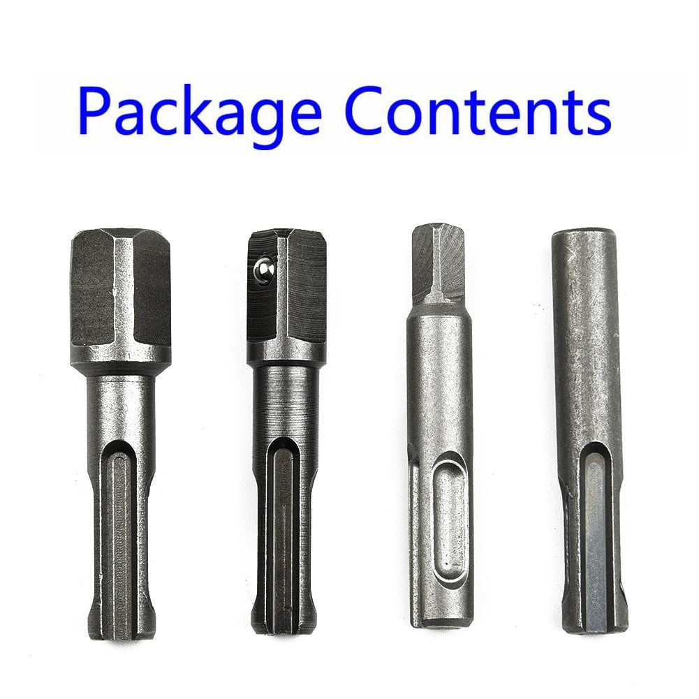 4pcs SDS Plus Hammer Drill Adapter Impact Driver Socket Hex Universal ...