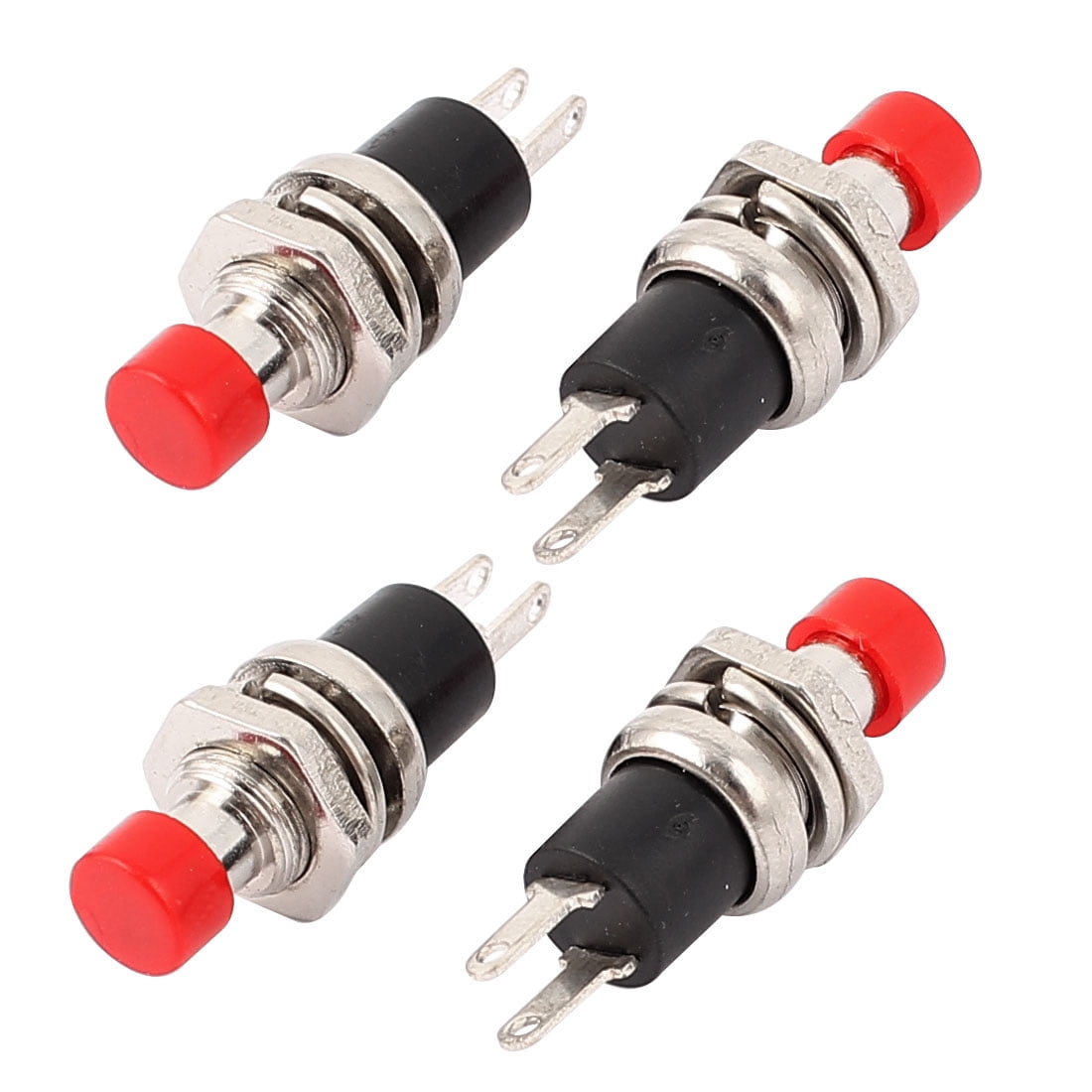 4pcs SPST Momentary OFF-ON Push Button Switch 10mm Red - Walmart.com