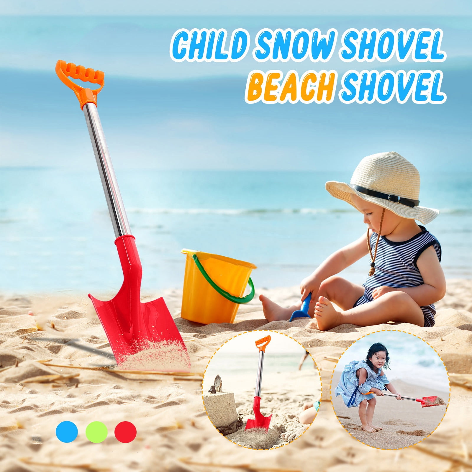 4pcs Sand Shovels Beach Toys Sand Dredging Plastic Spade Playing Beach ...