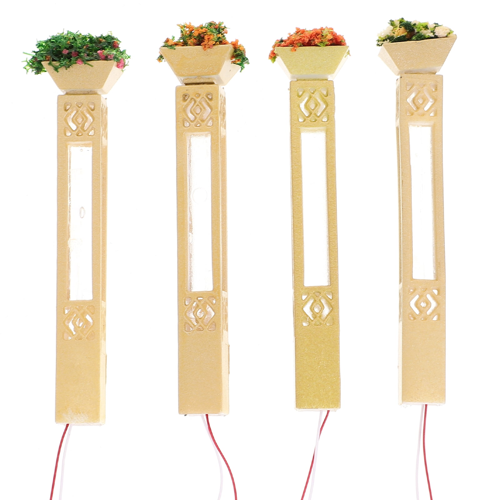 4pcs Sand Table Lamps Miniature Street Lamp Models Tiny Road Light ...