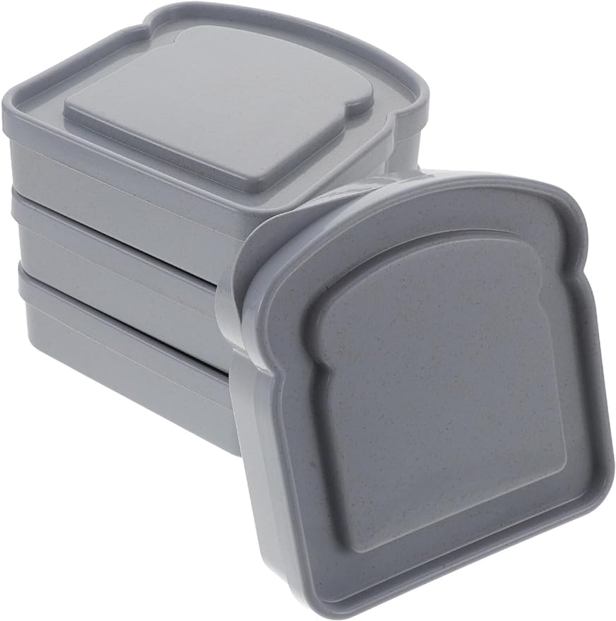 4pcs Sandwich Containers Toast Shape Sandwich Box with Lid Food Storage ...