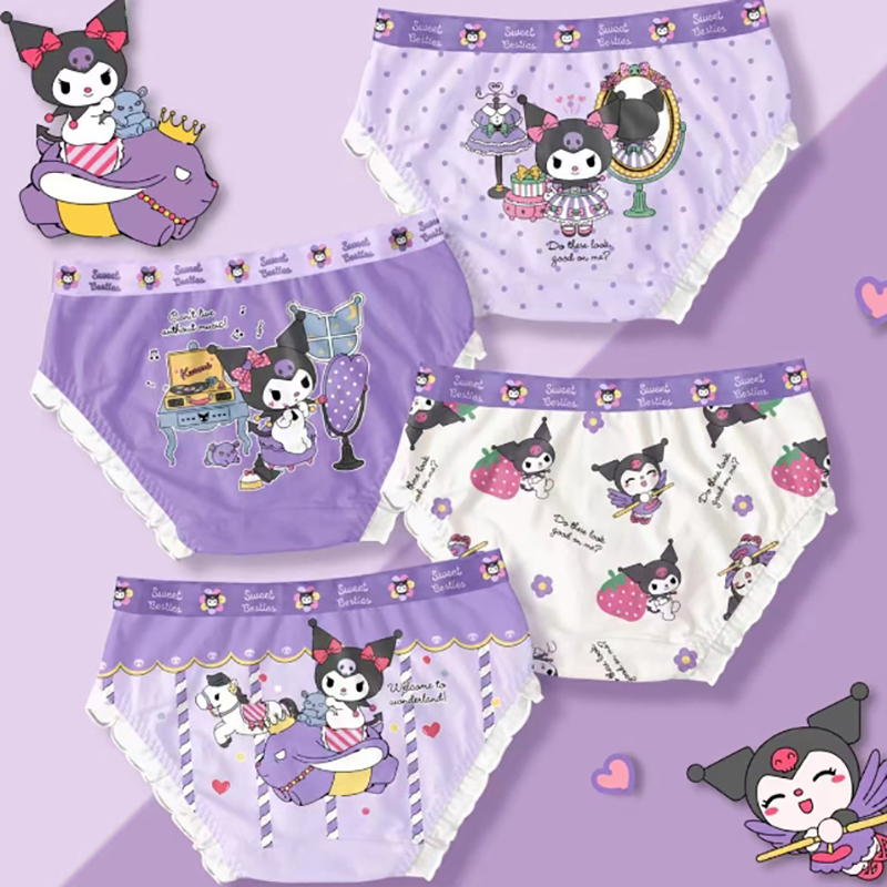 4pcs Sanrio Cotton Girls Underwear Cartoon Mermaid Boxer Shorts ...