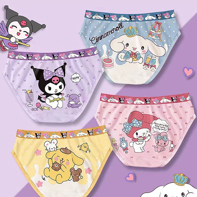4pcs Sanrio Cotton Girls Underwear Cartoon Mermaid Boxer Shorts ...