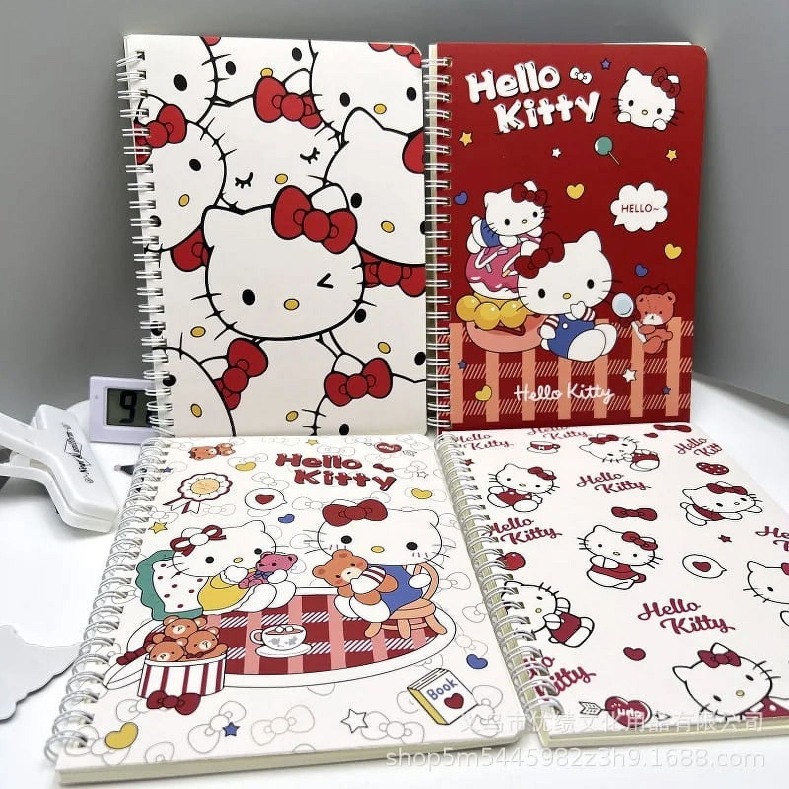 4pcs Sanrio Spiral Book Coil Notebook Hello Kitty Pachacco Horizontal Notepad Student Learning ...