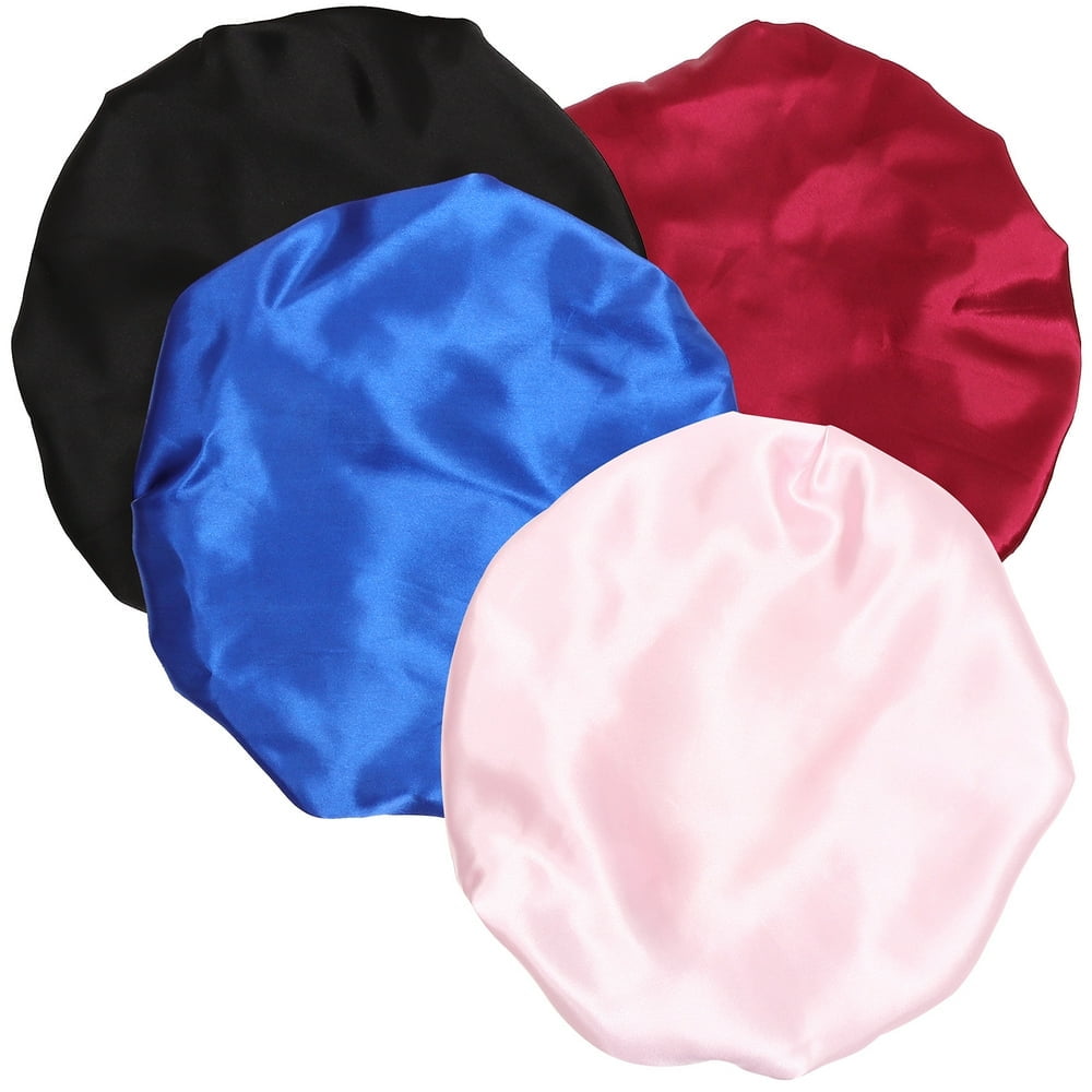 4pcs Satin Sleep Caps Women Bonnet Caps Satin Makeup Hair Cap Women ...