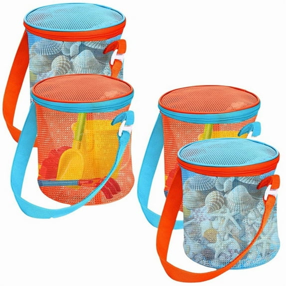 4pcs Sea Shell Bags for Beach Mesh Seashell Holder,Shelling Collecting ...