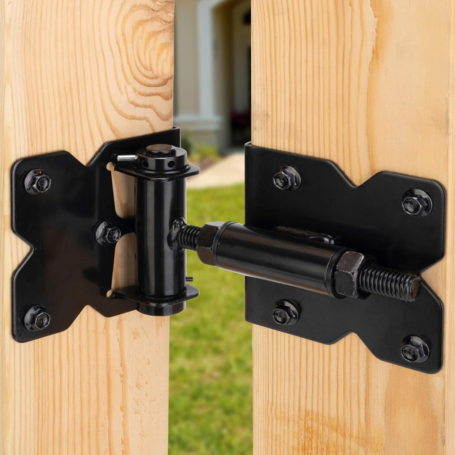 The 4pcs Self Closing Gate Hinges Heavy Duty Hardware for Wooden Fence ...