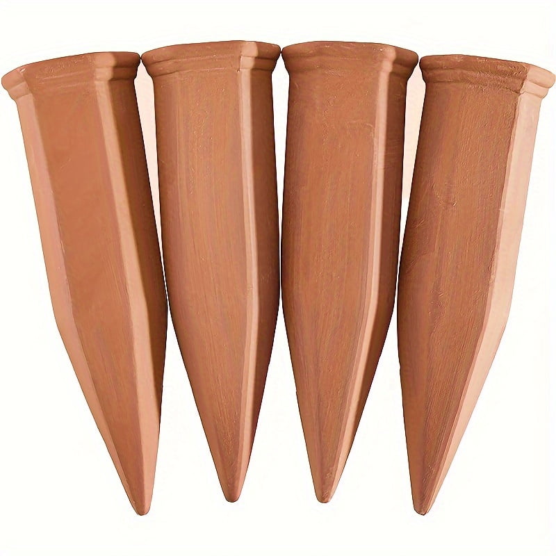 4pcs Self-Watering Ceramic Terracotta Plant Spikes - Automatic Vacation Watering System for ...