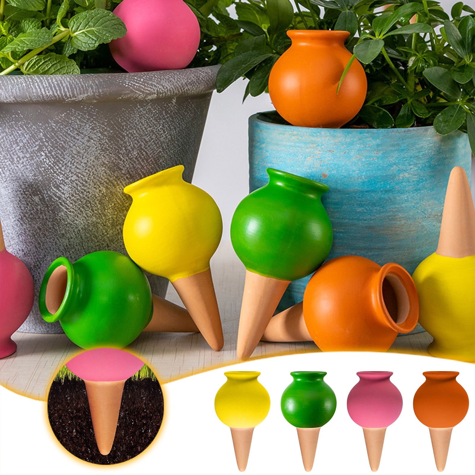 4pcs Self Watering Spikes, Garden Irrigation Waterer, Durable Plastic ...