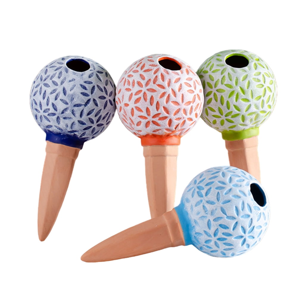 4pcs Self Watering Spikes Terracotta Watering Stakes Flower Planter ...