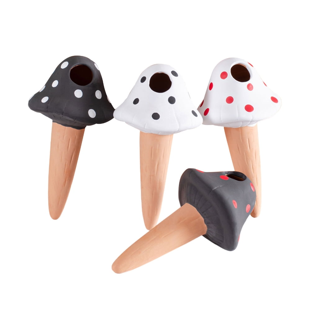 4pcs Self Watering Spikes Terracotta Watering Stakes Mushroom Planter ...