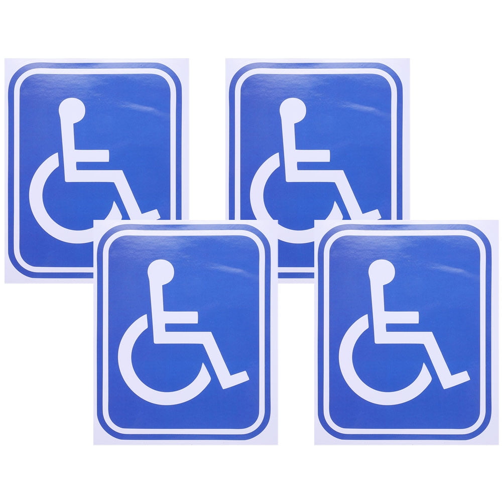 4pcs Self-adhesive Disabled Wheelchair Sign Decal Disabled Wheelchair ...