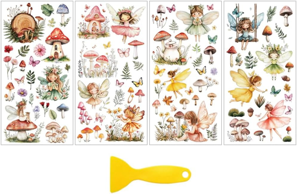4pcs/Set Fairy Rub on Transfers DIY for Furniture and Crafts 6x12 Inch ...