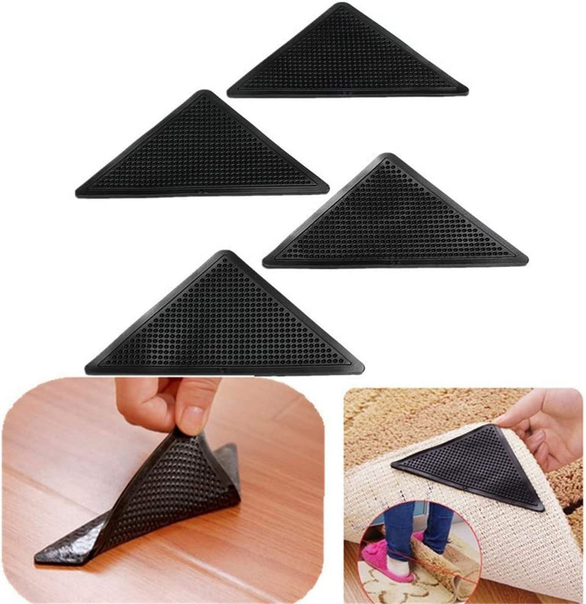 4pcs/Set Home Floor Rug Carpet Mat Grippers Self-Adhesive Anti Slip Tri ...