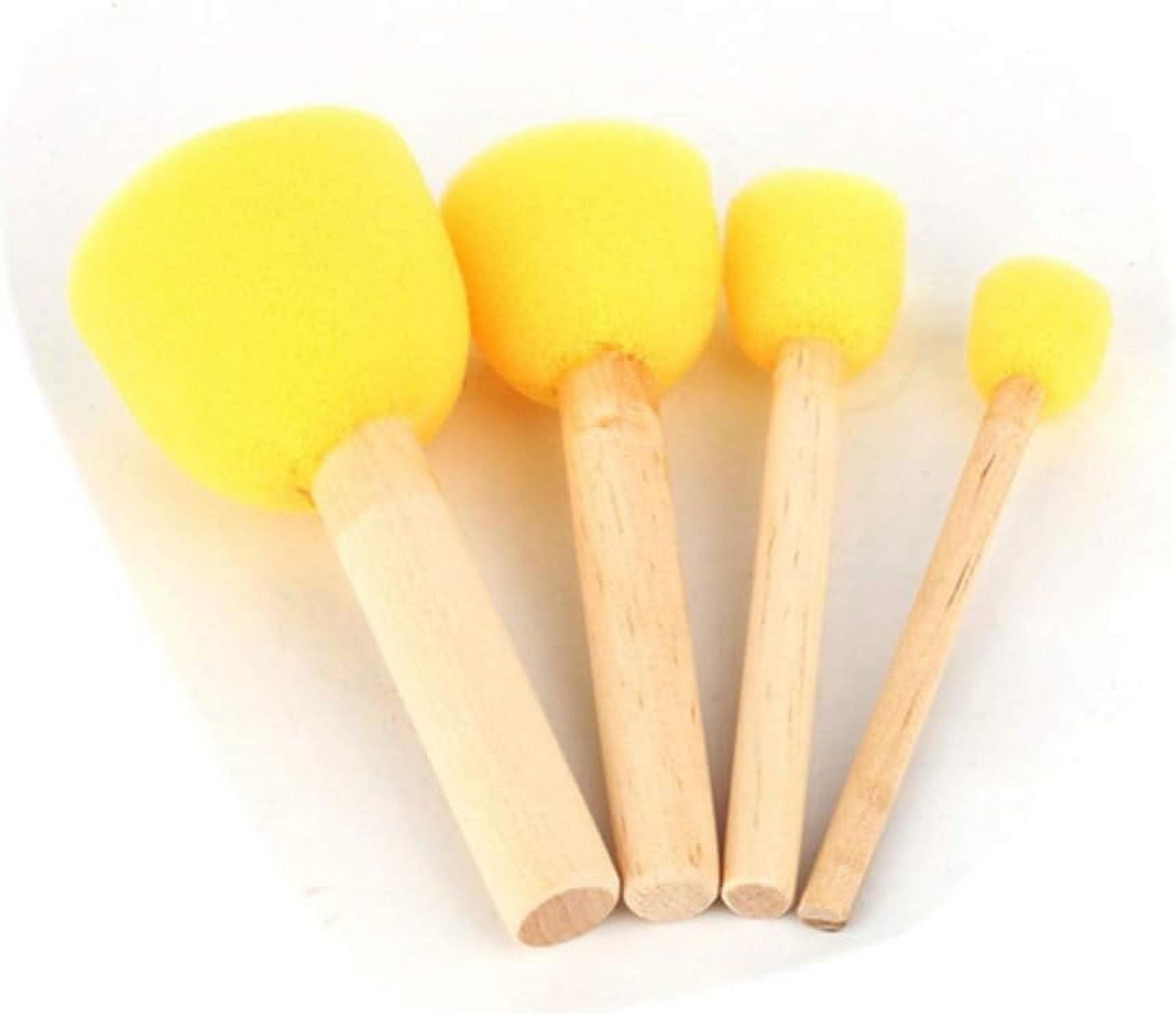4pcs/Set Round Stencil Sponge Wooden Handle Foam Brush Furniture Art ...
