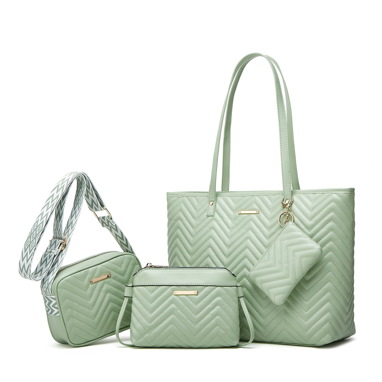 4pcs/Set Women Wave Large Capacity Tote Bag Set Fashion Mutil-Function ...