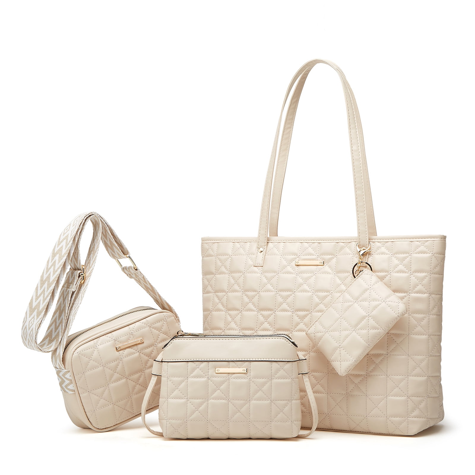 4pcs/Set Women Wave Large Capacity Tote Bag Set Fashion Mutil-Function ...