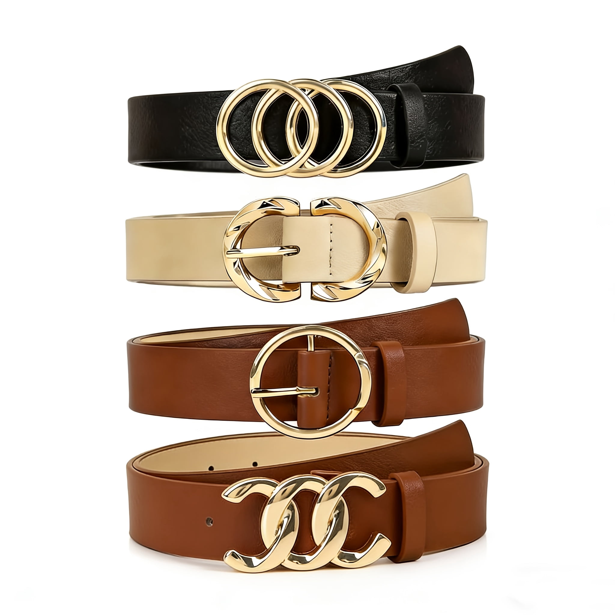 4pcs Set - Women's Fashion Belt, Retro Appearance with Elegant Golden ...
