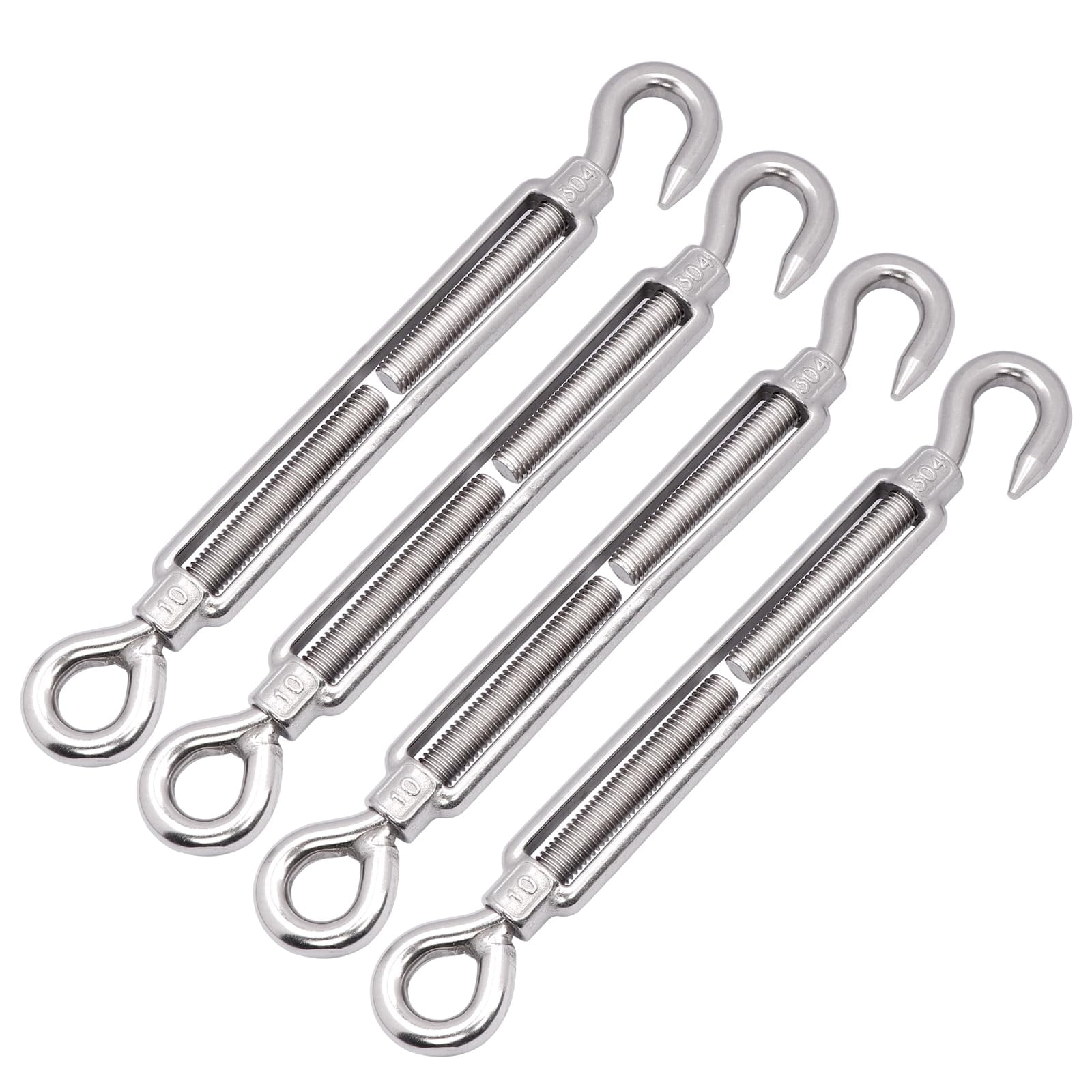 4pcs Shade Sail Hardware, 304 Stainless Steel Turnbuckle Heavy Duty M10 ...