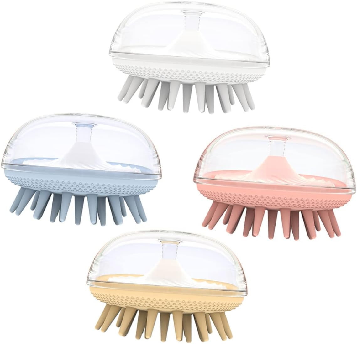 4pcs Shampoo Brush Scalp Shampoo Brush Hand Held Scrubber Folding Hair ...
