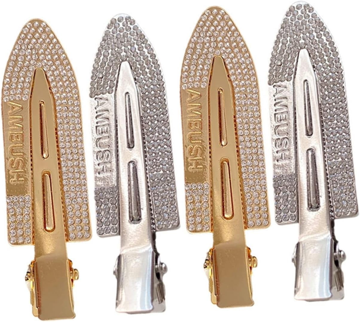 4pcs Shiny Hairpin Headdress Girl Hair Clips Metallic Hair Clips Metal