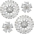4pcs Shiny Rhinestone Buttons Rhinestone Embellishments Cubic Zircon ...