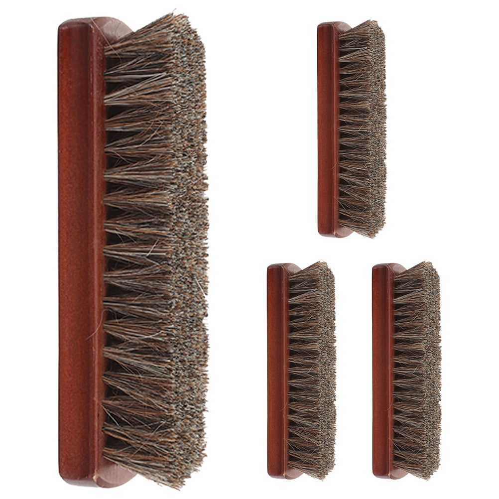 4pcs Horsehair Shoe Brush Polish Applicator Brushes Shine Cleaner Tool ...