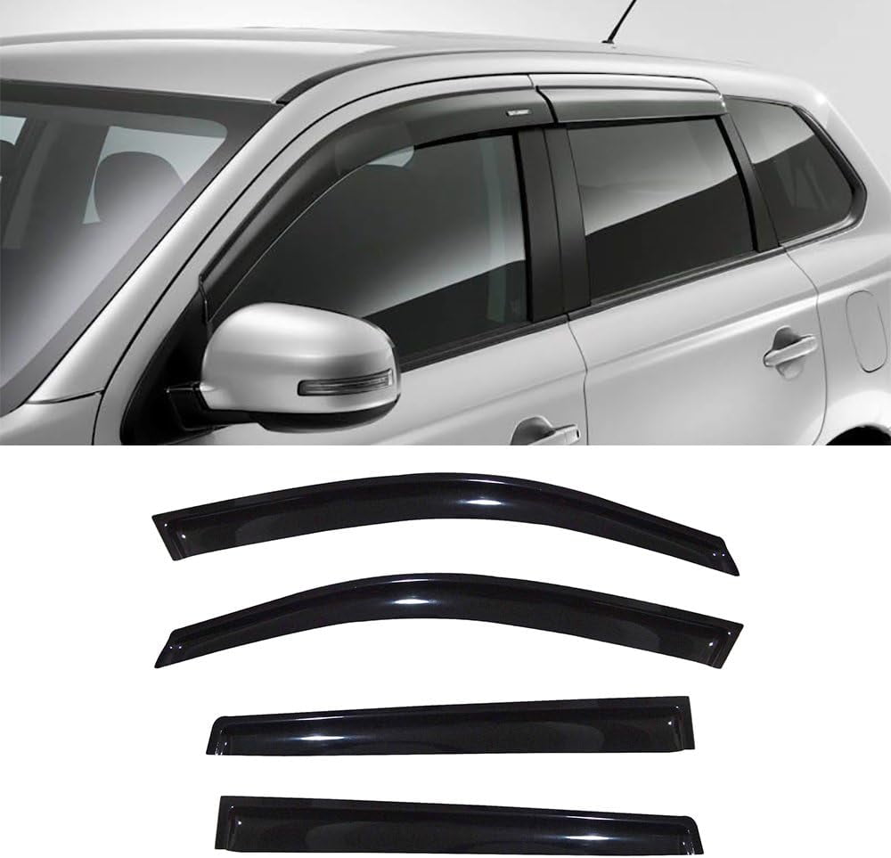4pcs Side Window Deflectors Sun/Rain Guard Fit 14-16 Outlander Visor ...