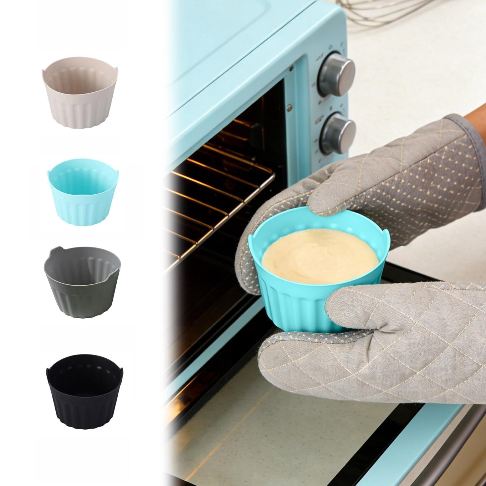 4pcs Silicone Air Fryer Baking Cups, Reusable Non-Stick Ramekins for ...
