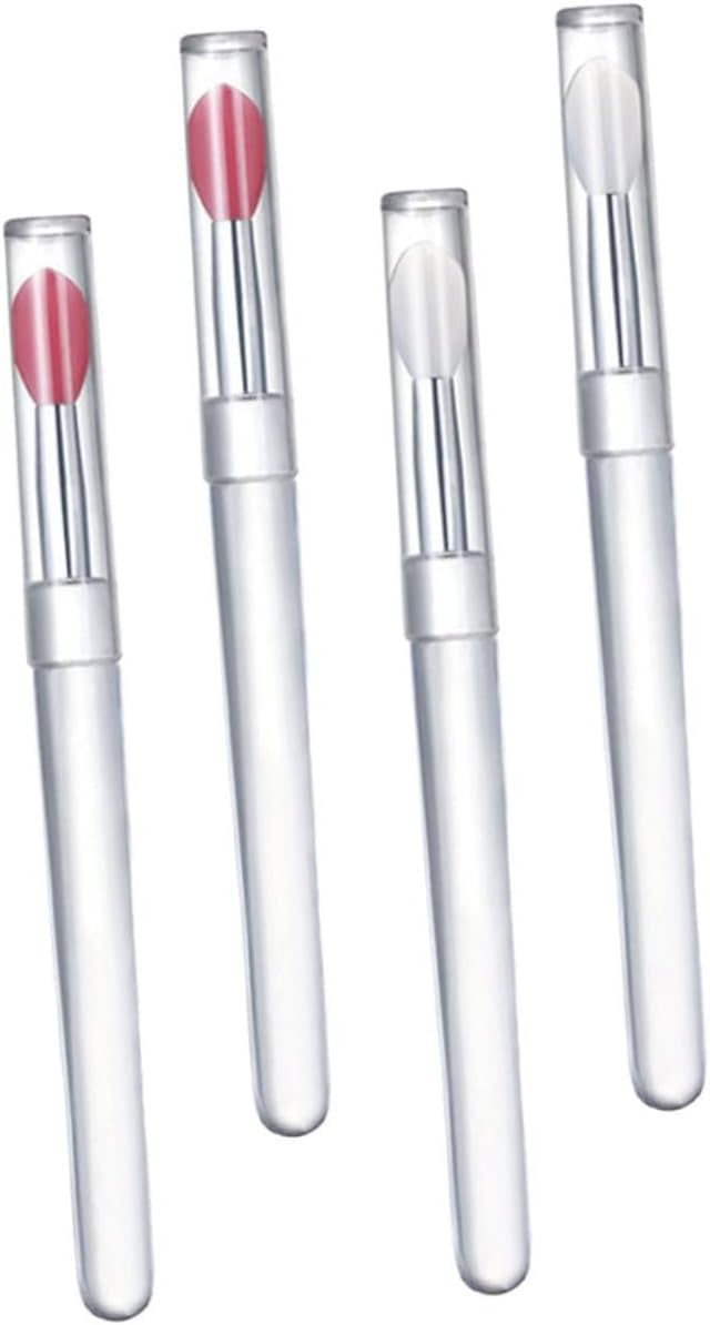 4pcs Silicone Lip Brush with Lid Silicone Makeup Applicator Makeup ...