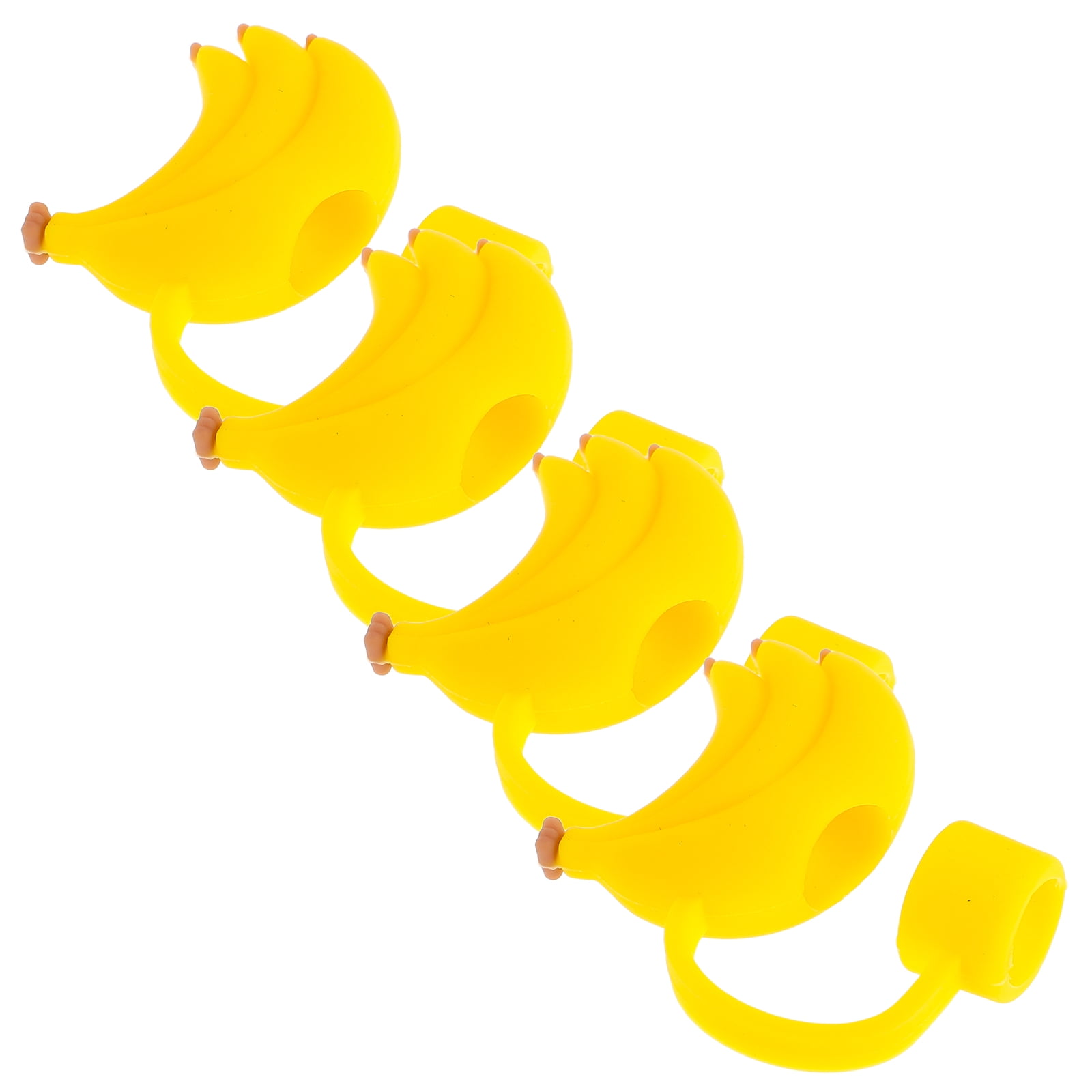4pcs Silicone Straw Toppers For Tumblers Banana And Fruit Straw Caps ...