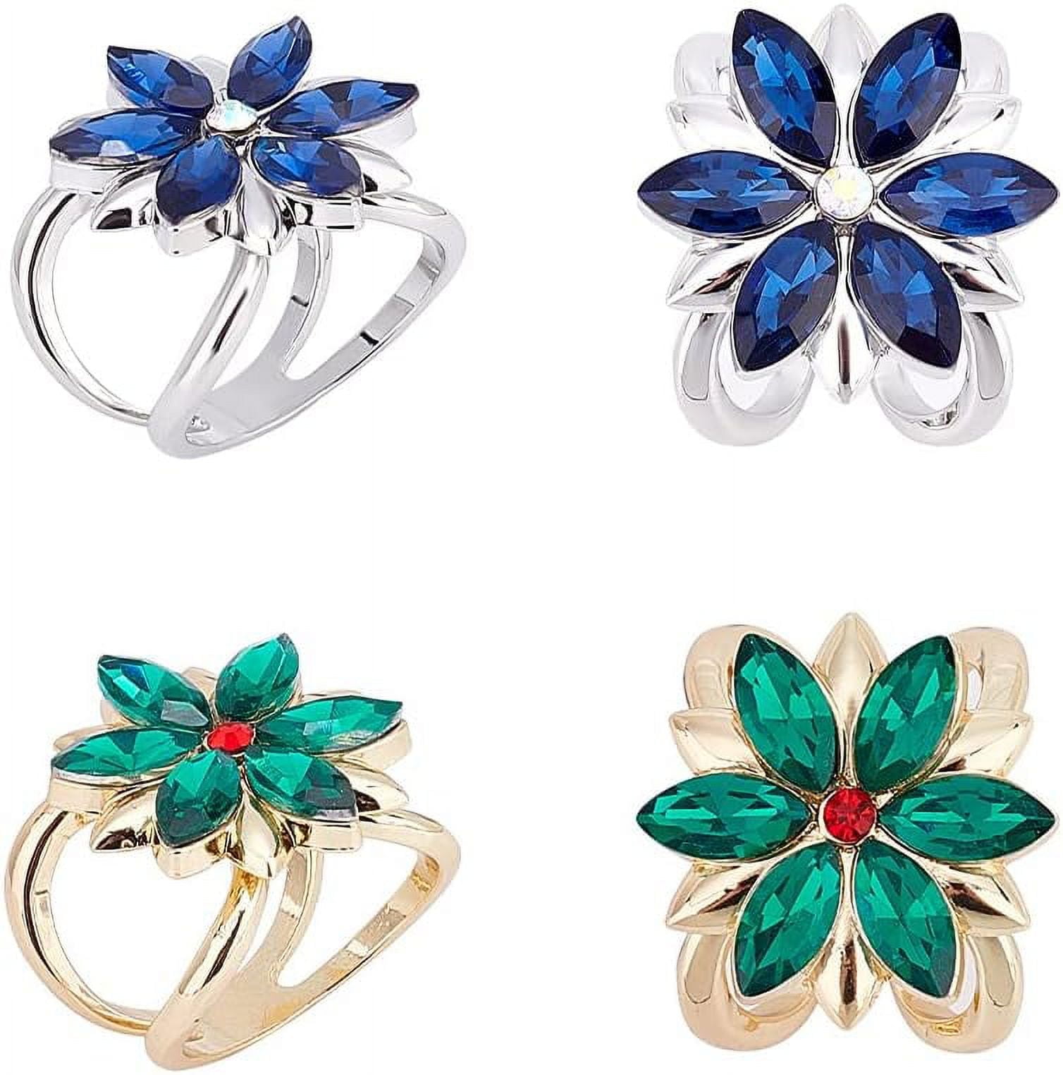 4pcs Silk Scarf Ring Clip Fashion Alloy Scarf Ring Buckle Fixed Holder ...