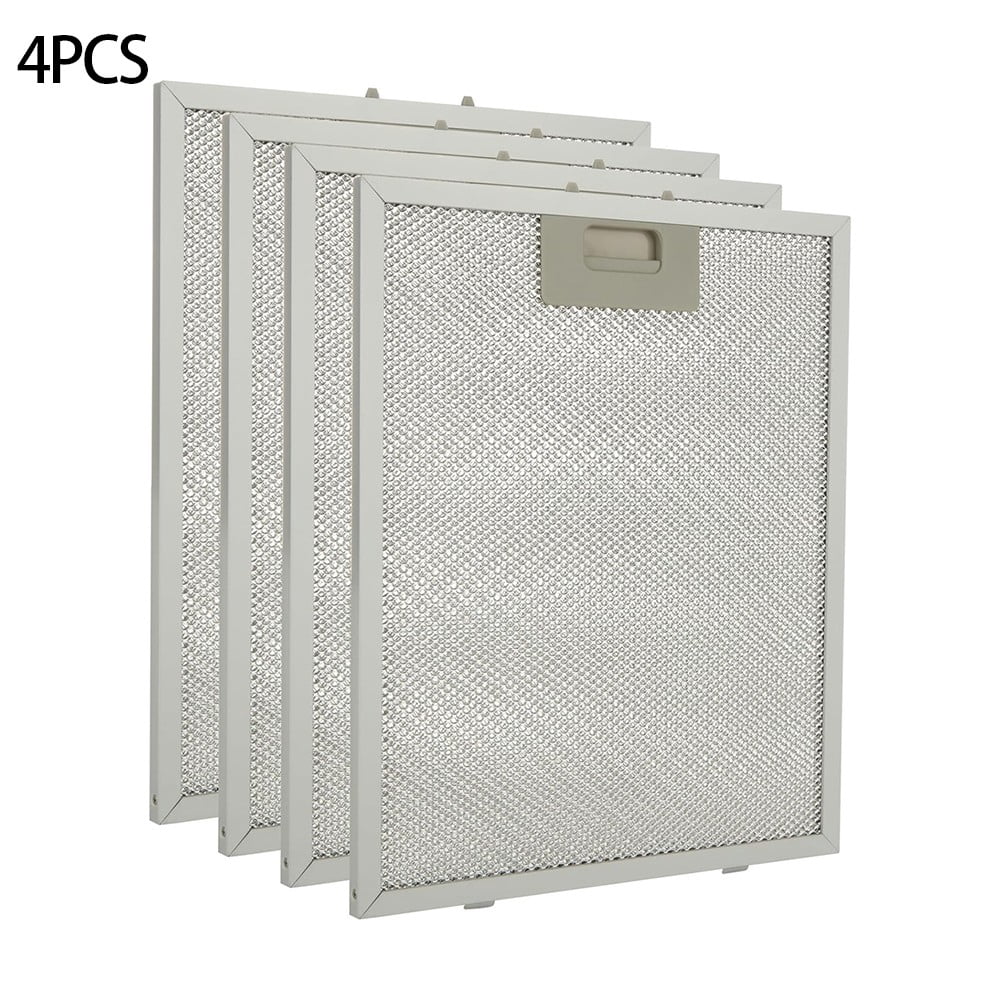4pcs Silver Aluminum Range Hood Filters Enhanced Efficiency Improved ...