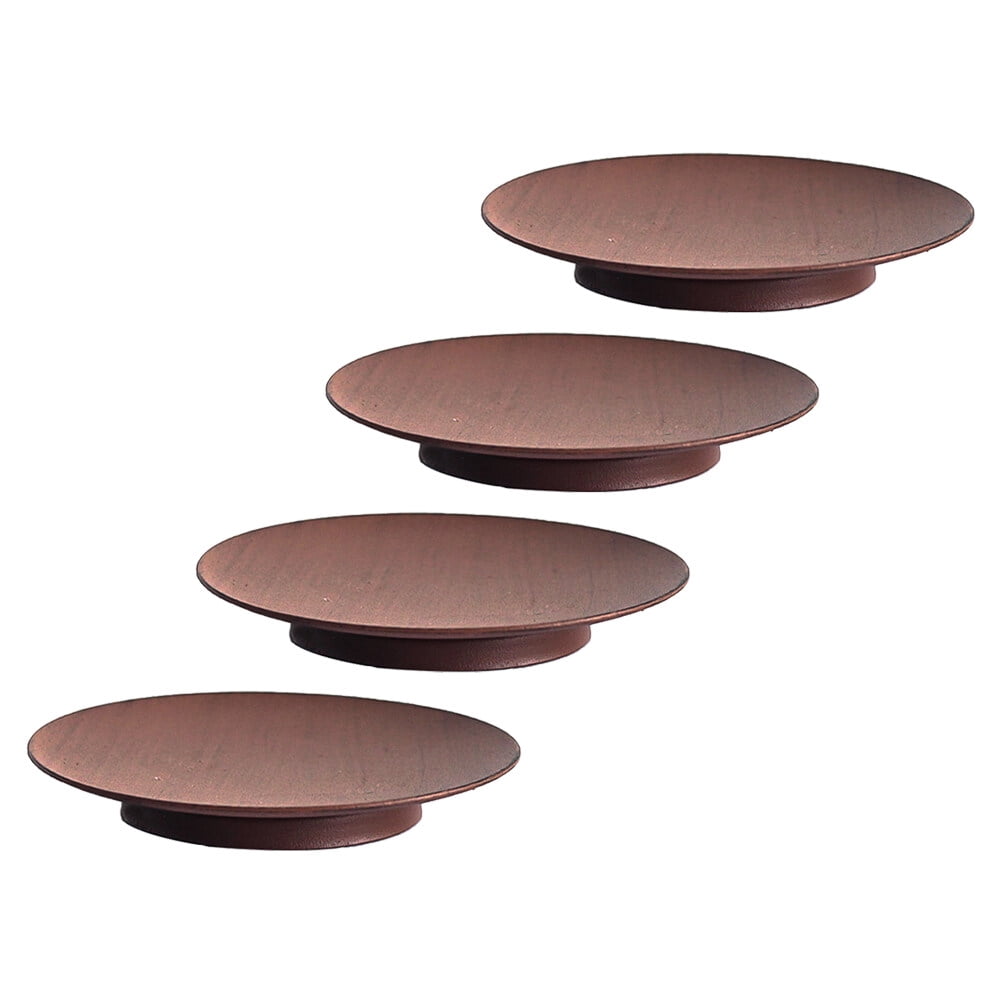 4pcs Simple Style Candle Trays Decorative Candle Base Plates Candle ...