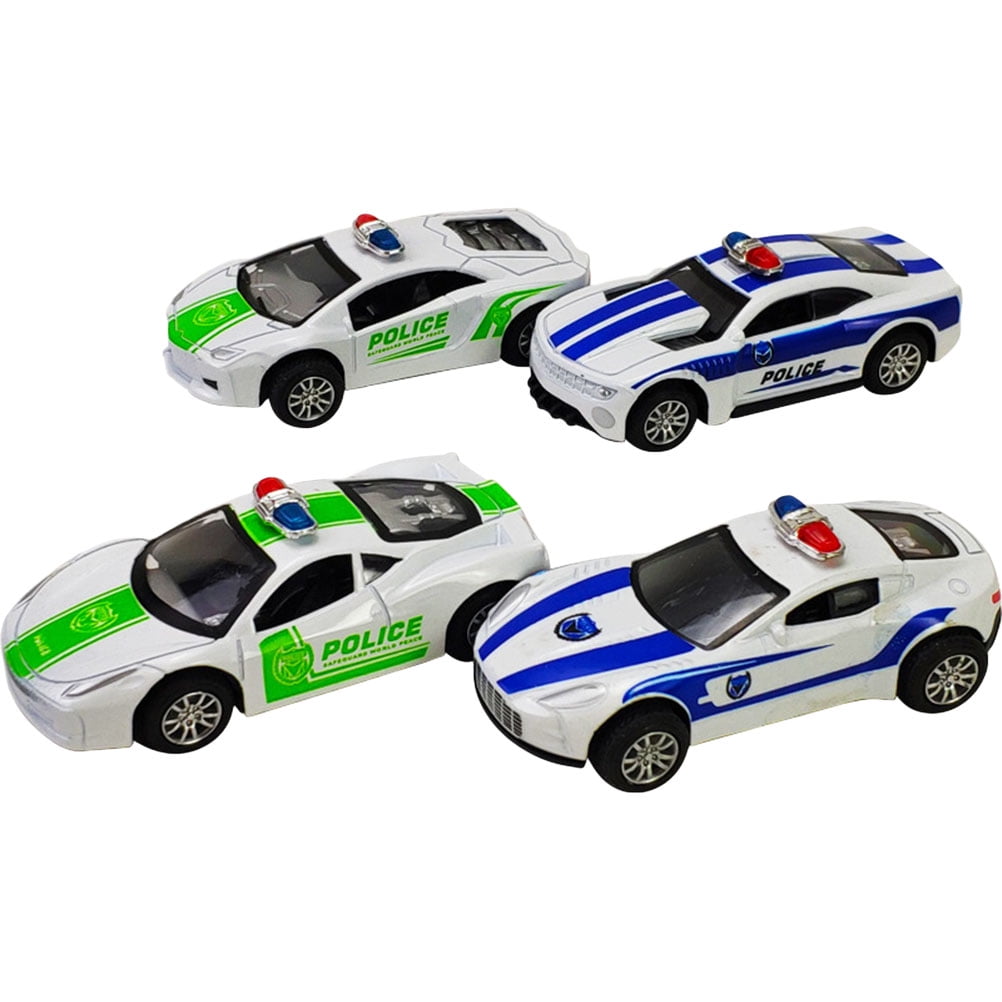 4pcs Simulation Pull Back Police Car Mini Police Car Model Toy for Kids ...