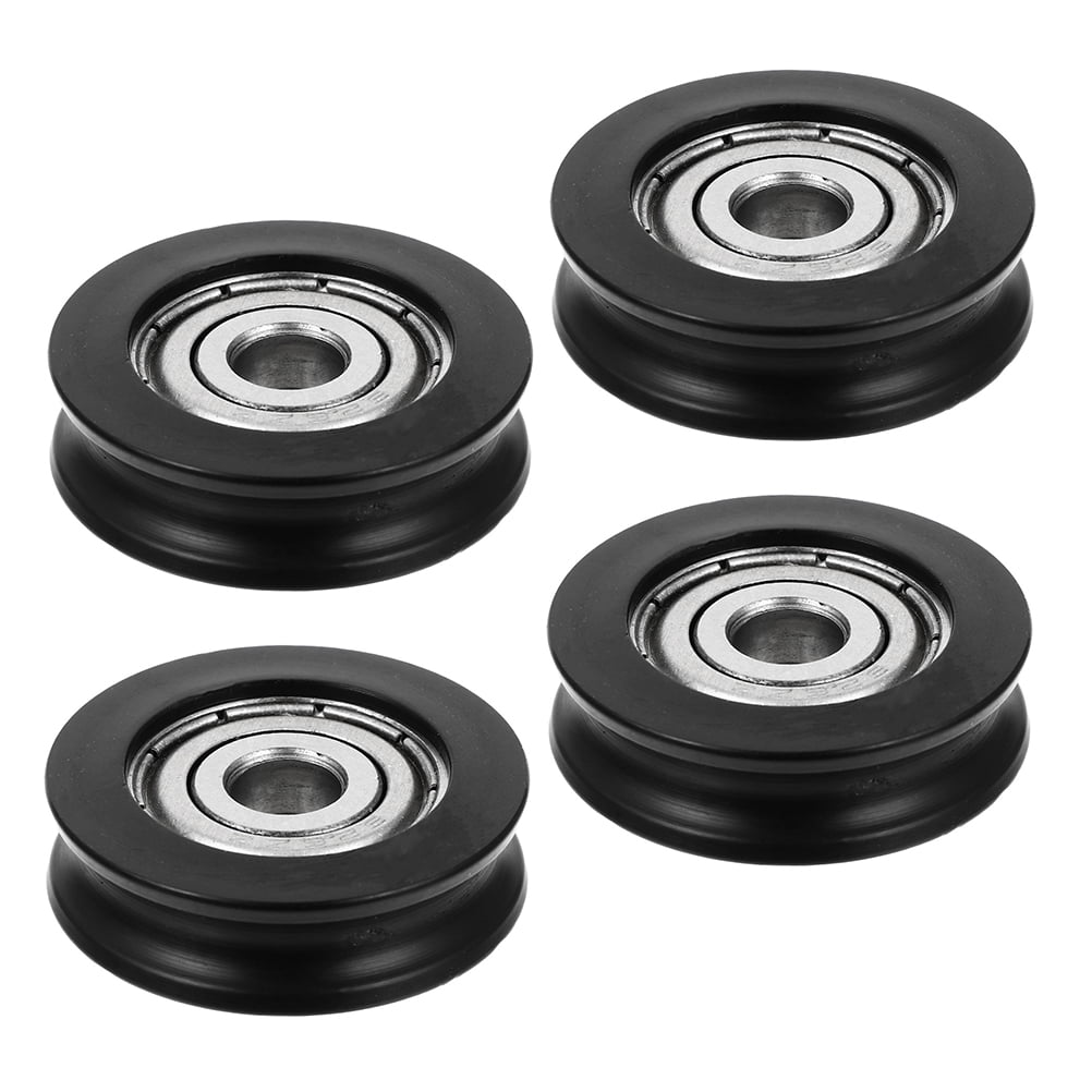 4pcs Sliding Tracks Pulley Wheels Drawers Guide Pulley Rolling Nylon ...