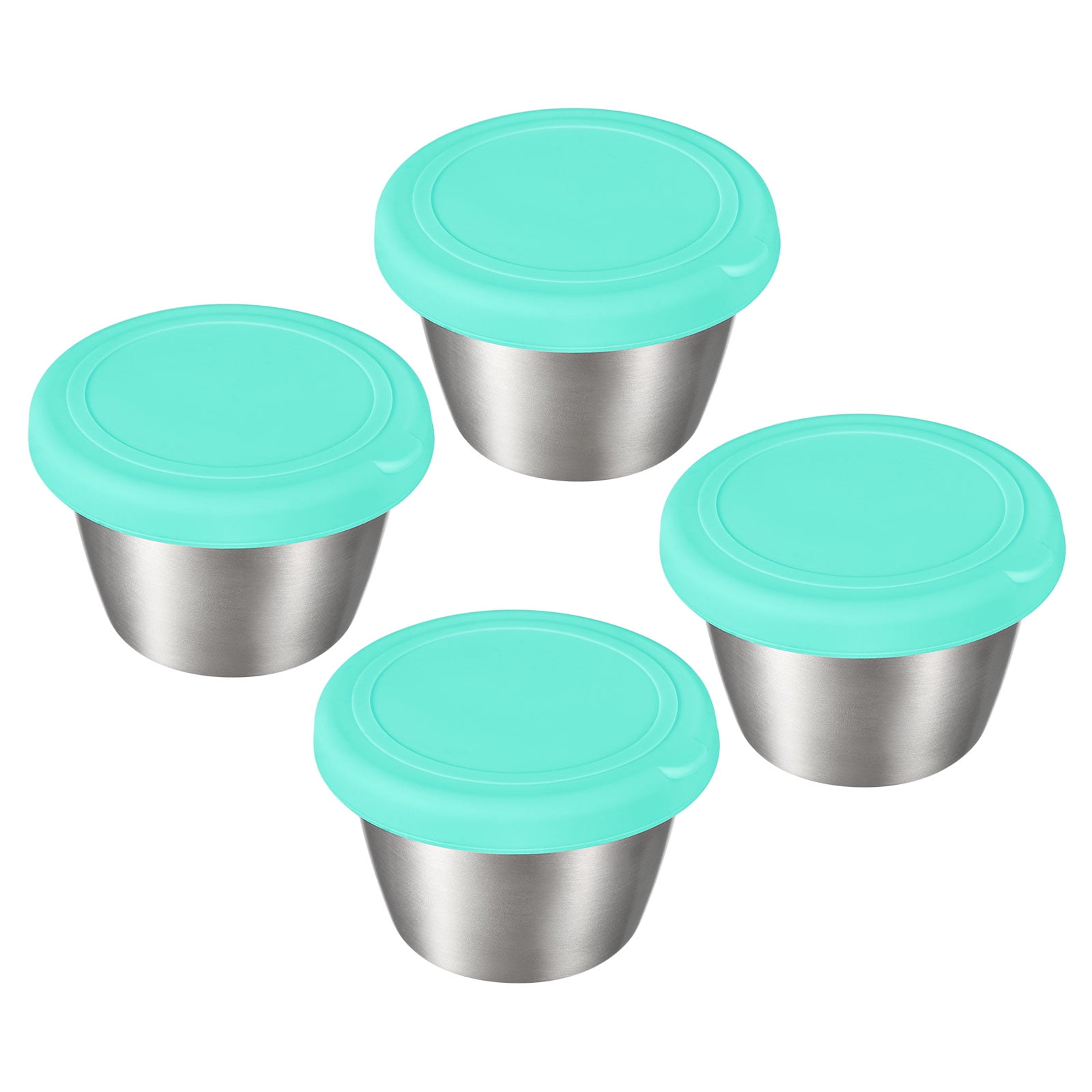 4pcs Small Condiment Containers with Lids, Stainless Steel Salad ...