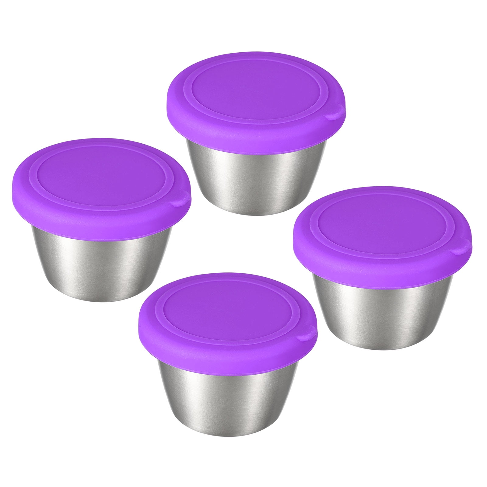 4pcs Small Condiment Containers with Lids, Stainless Steel Salad ...
