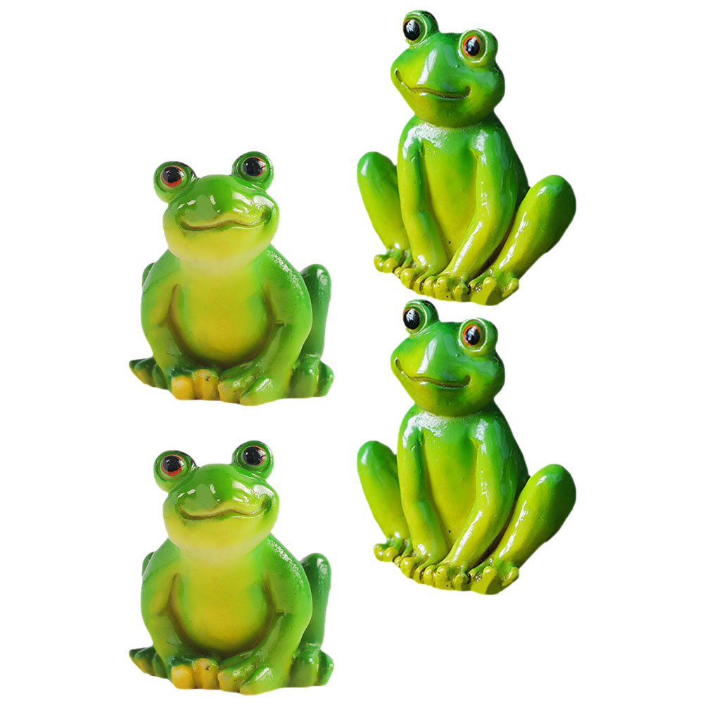 4pcs Tiny Frog Figurines Mini Garden Frog Figurines Micro Landscaping ...