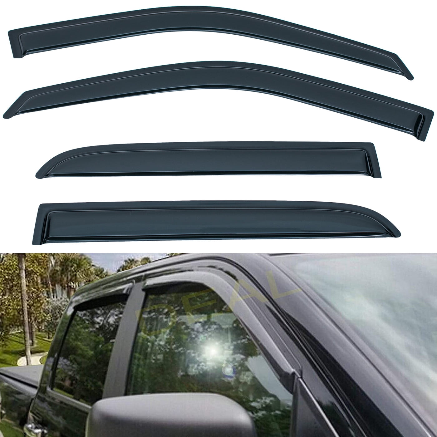 4pcs Smoke Vent Window Visor With Outside Mount Tape-On Type,Compatible ...