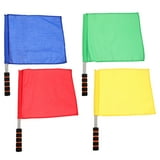 4pcs Soccer Referee Flags With Stainless Steel Pole And Foam Handle For Match Competition Signal ...